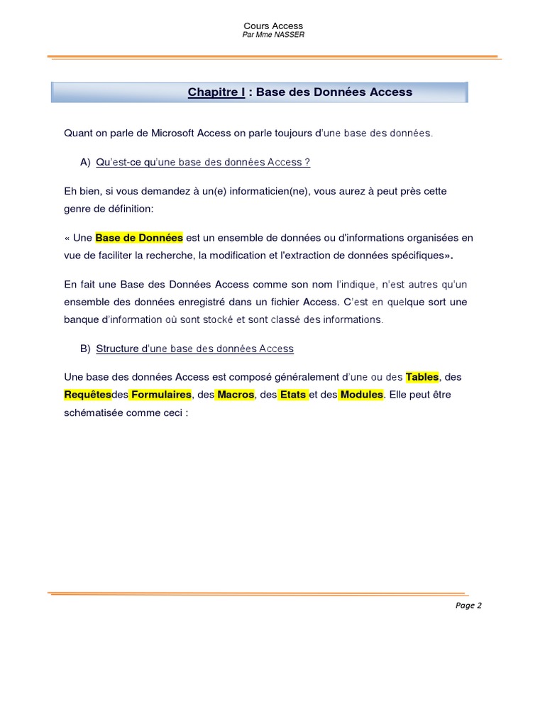 Cours Access-2 PDF | PDF | Microsoft Access | Gestion informatique