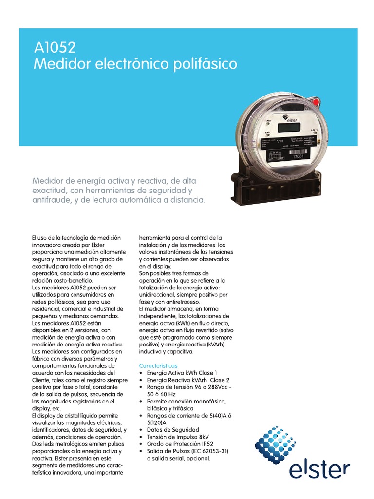 1.1 Medidor ELSTER A1052 PDF | PDF