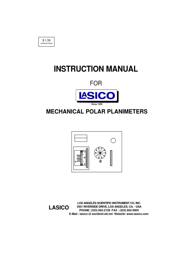 Lasico Mechanical Planimeter Guide | PDF | Calibration | Area