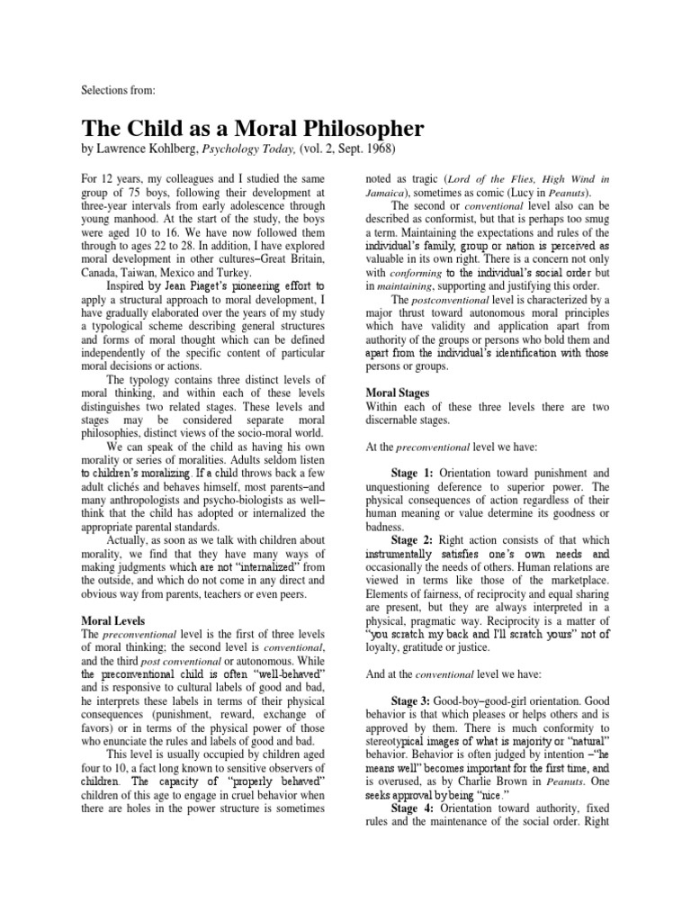 Child (Moral Philosopher) | PDF | Value (Ethics) | Morality