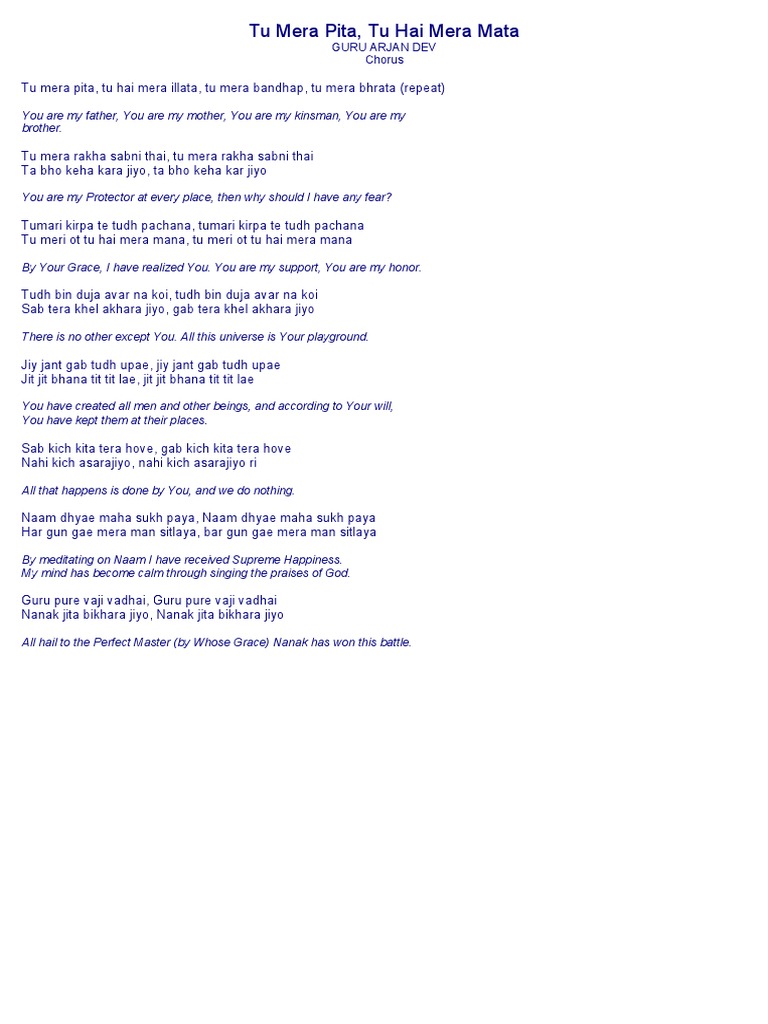 Tu Mera Pita Tu Hai Mera Mata | PDF