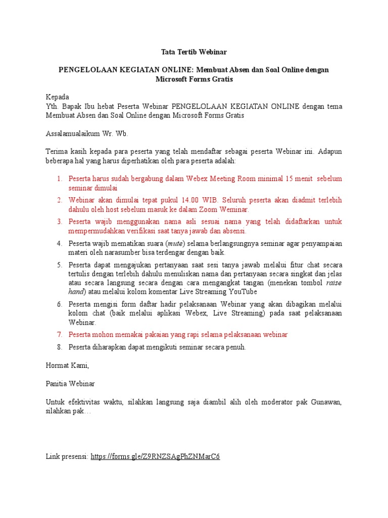 Tata Tertib Webinar | PDF