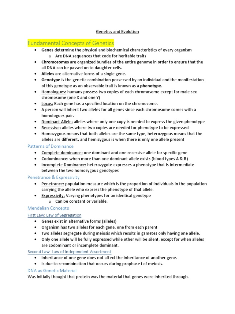 Genetics and Evolution | PDF | Zygosity | Allele