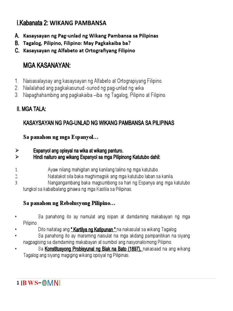 College-FIL 101 Module 3 | PDF