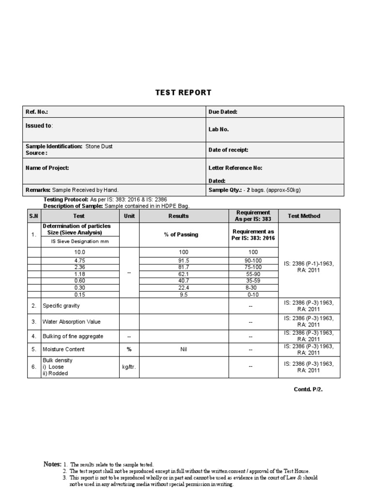 Test Report: Issued To | PDF | Chemical Substances | Materials