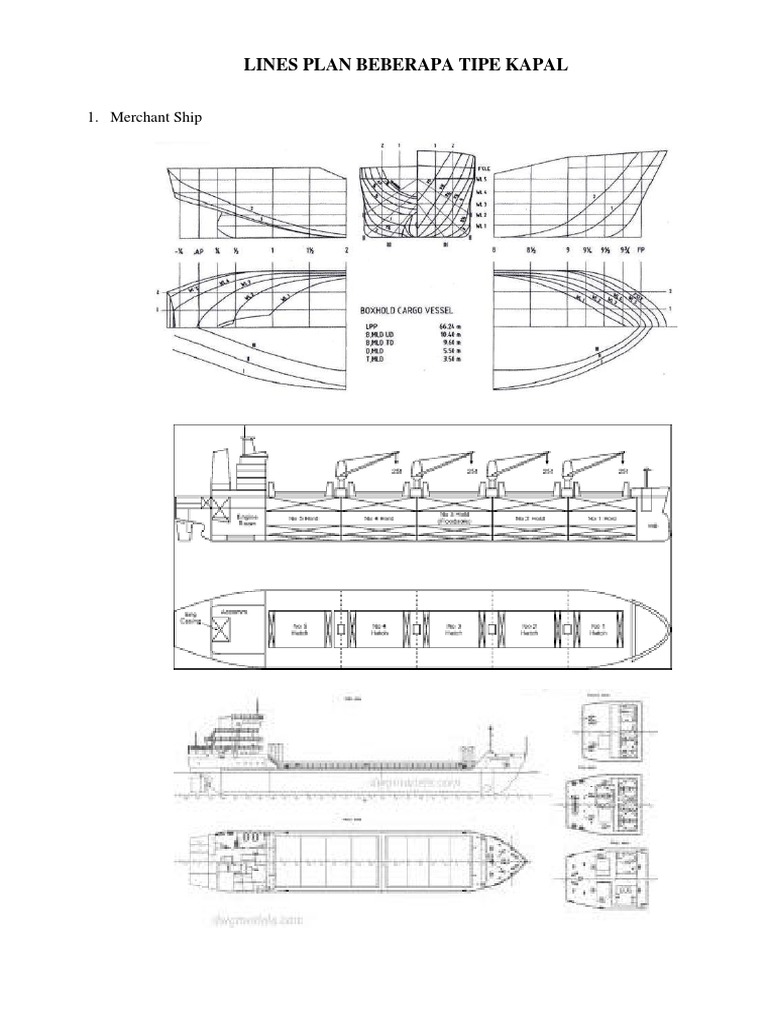 Lines Plan Beberapa Tipe Kapal: 1. Merchant Ship | PDF