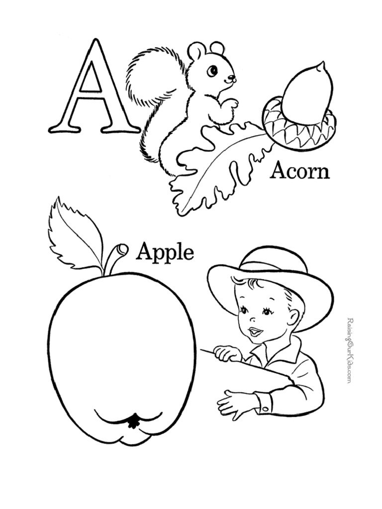 Alphabet Coloring Pages - Letter A | PDF
