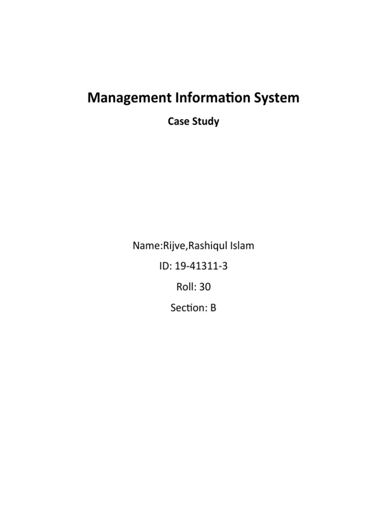 Management Information System - Case Study | PDF | Smart Grid | Electrical Grid