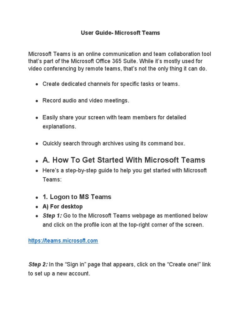 User Guide-Microsoft Teams | PDF | Button (Computing) | Office 365