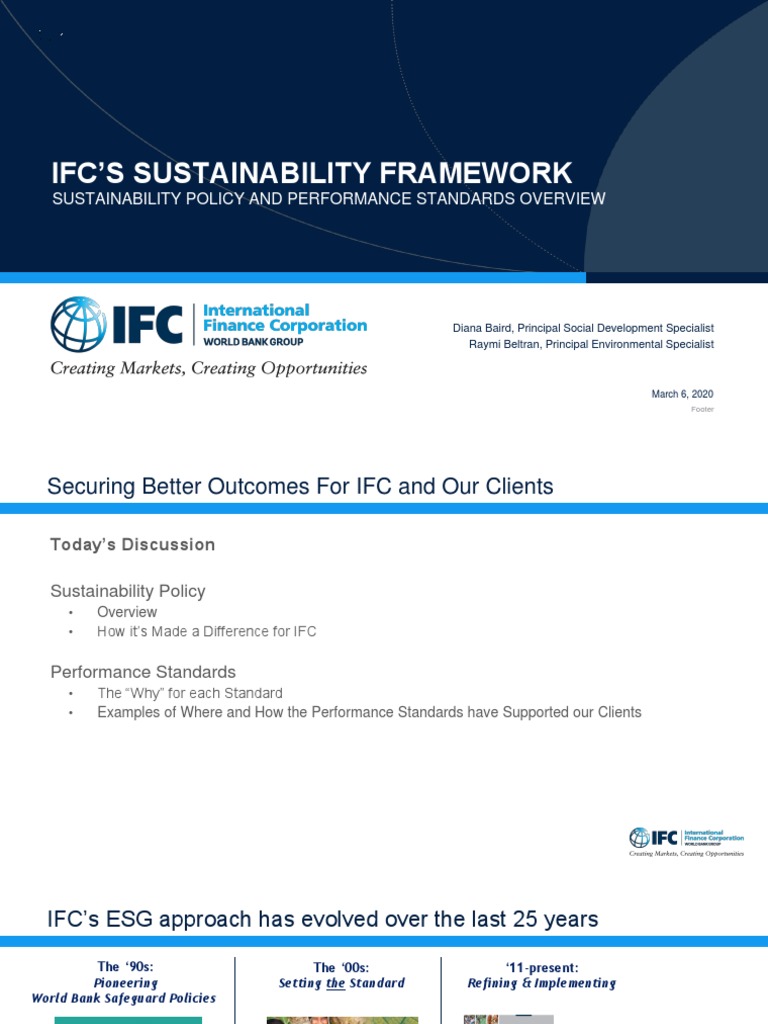 IFC Sustainability Framework Overview | PDF | International Finance Corporation | Sustainability