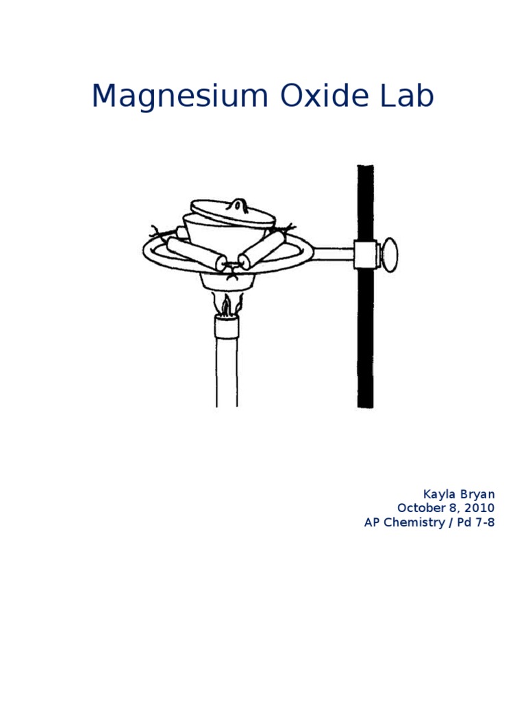 Magnesium Oxide Experiment Analysis | PDF | Magnesium | Oxide