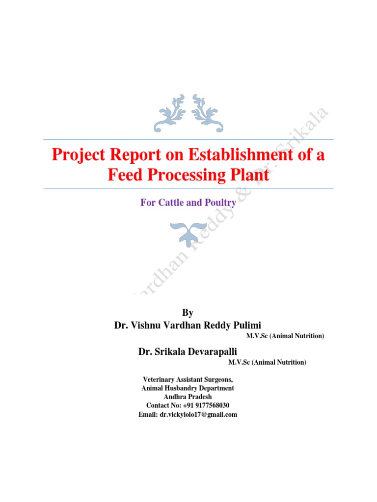 Project Report On Establishment of A Feed Processing Plant: For Cattle ...