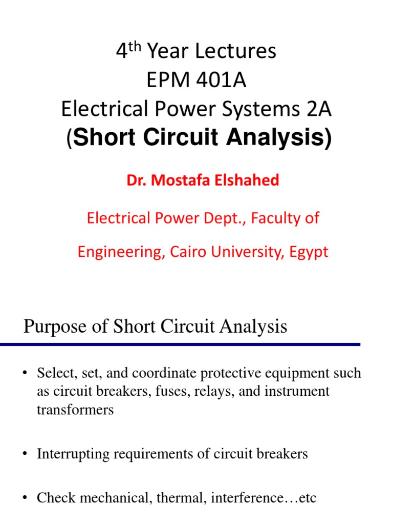 3-Short Circuit Analysis PDF | PDF | Transformer | Power (Physics)