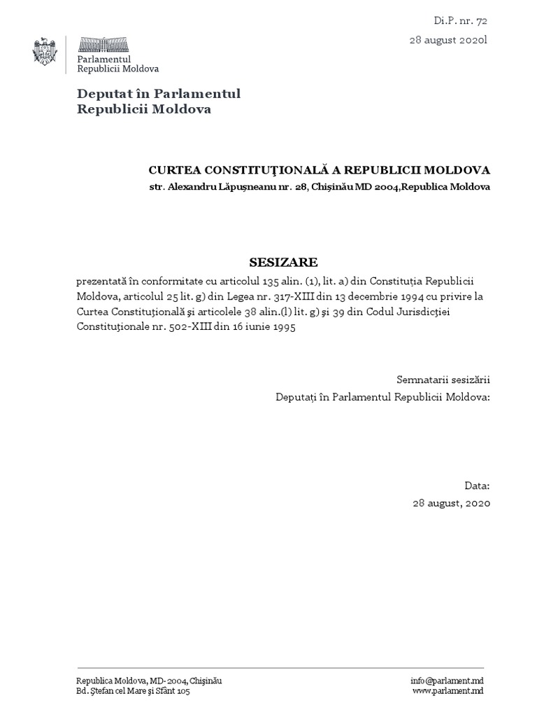 Sesizare CC CSM | PDF