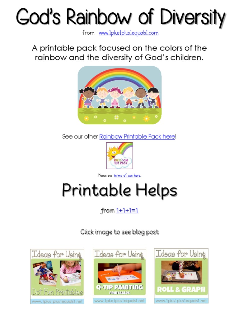 Rainbow of Diversity Printables | PDF | Vision