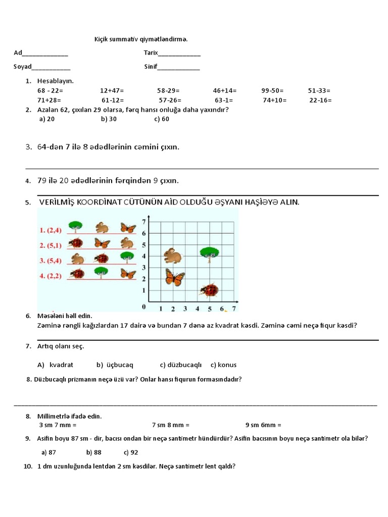 KSQ 3 Riyaziyyat | PDF