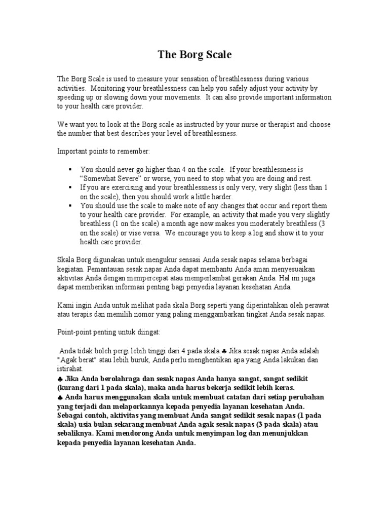 Borg Scale | PDF