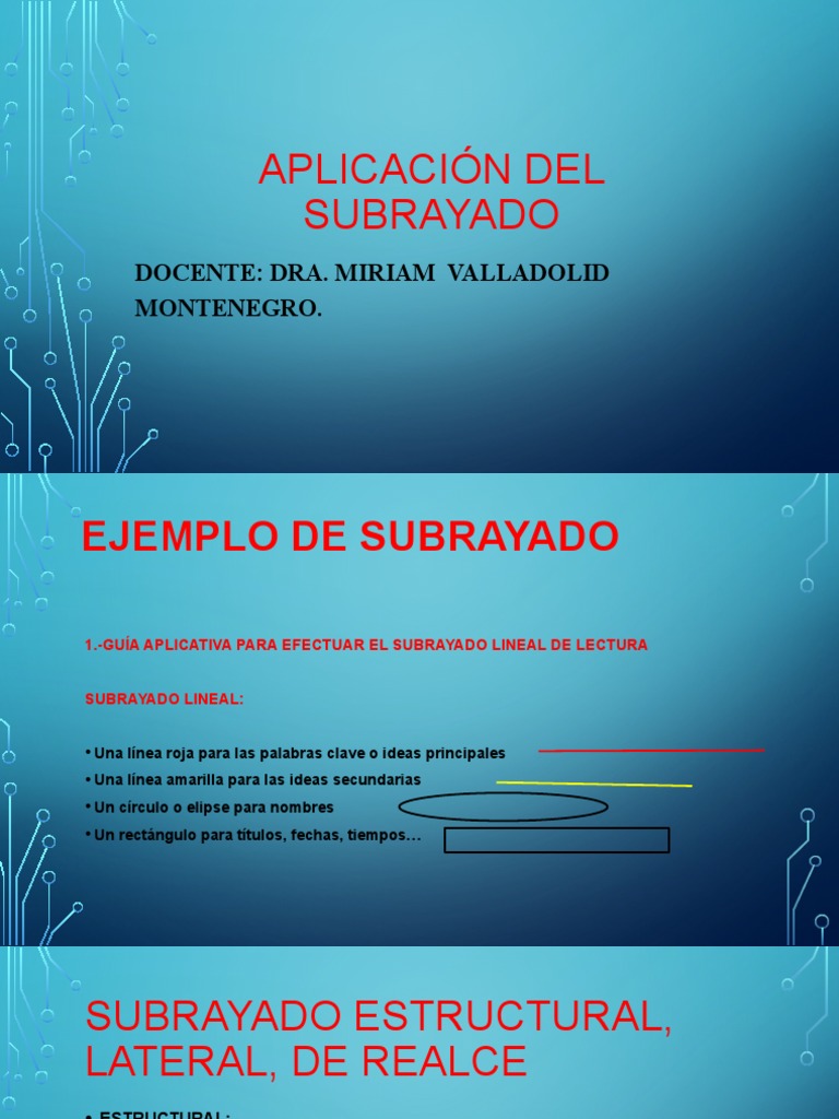 Aplicación Del Subrayado | PDF