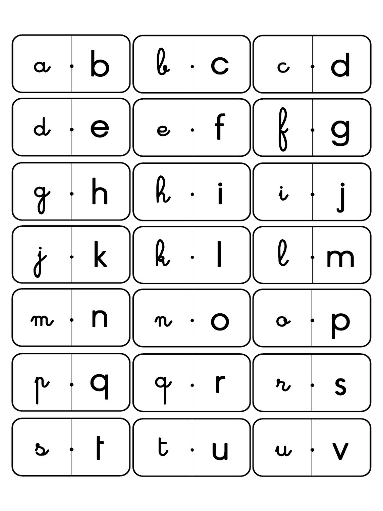 Dominos De L’Alphabet Pdf – Dominos Des Lettres À Imprimer – TGIDQQ