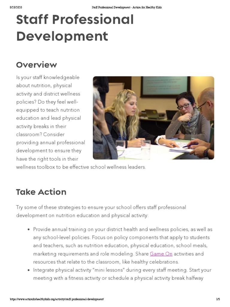 Staff Professional Development - Action For Healthy Kids | PDF ...