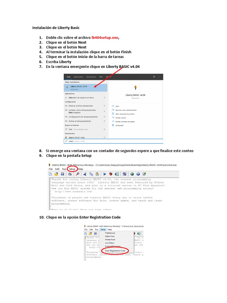 Guía de Instalación de Liberty BASIC | PDF | Informática
