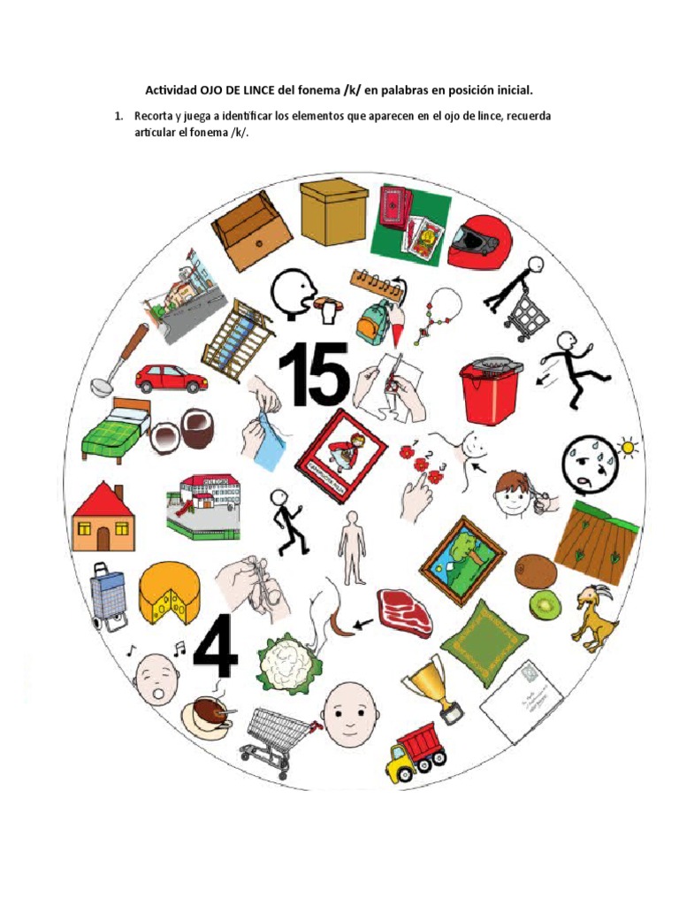 Actividad OJO DE LINCE Del Fonema K | PDF