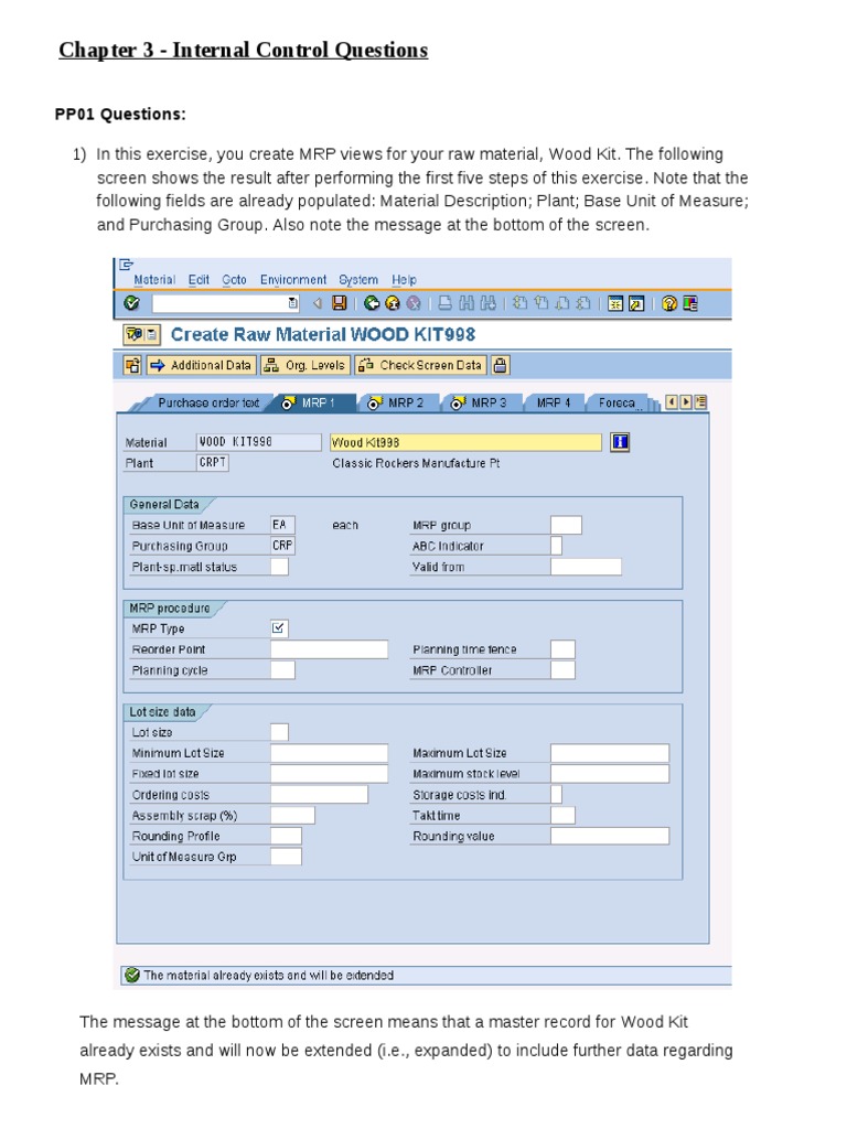 Chapter 3 Internal Control Questions | PDF | Control Theory | Computing
