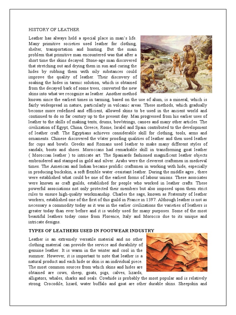 History of Leather | PDF | Leather | Hide (Skin)