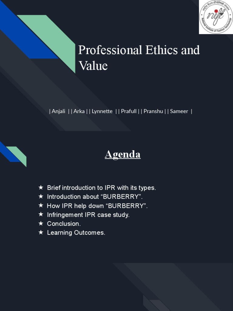 Professional Ethics and Values | PDF | Intellectual Property | Brand