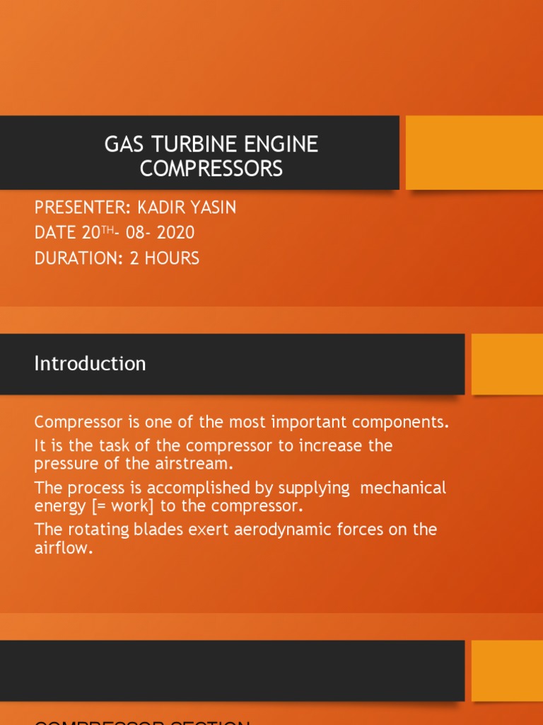 Gas Turbine Compressors Pdf Turbine Gas Technologies