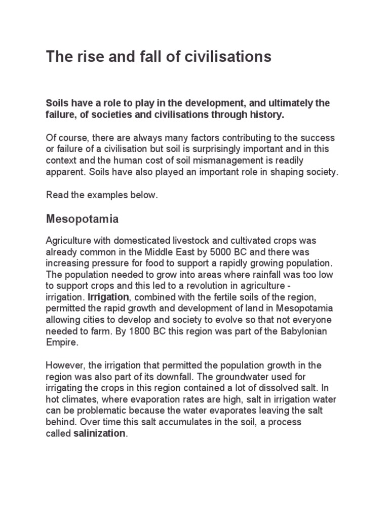 The Rise and Fall of Civilisations | PDF | Agriculture | Soil