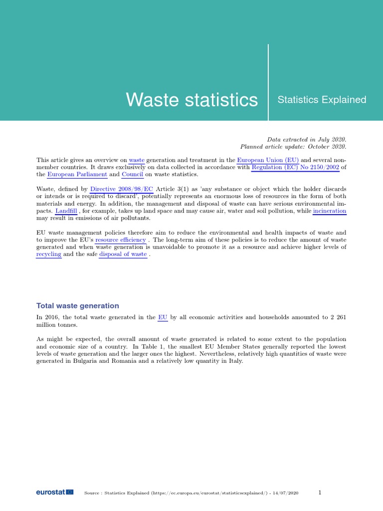 Waste Statistics | PDF | Waste Management | Recycling