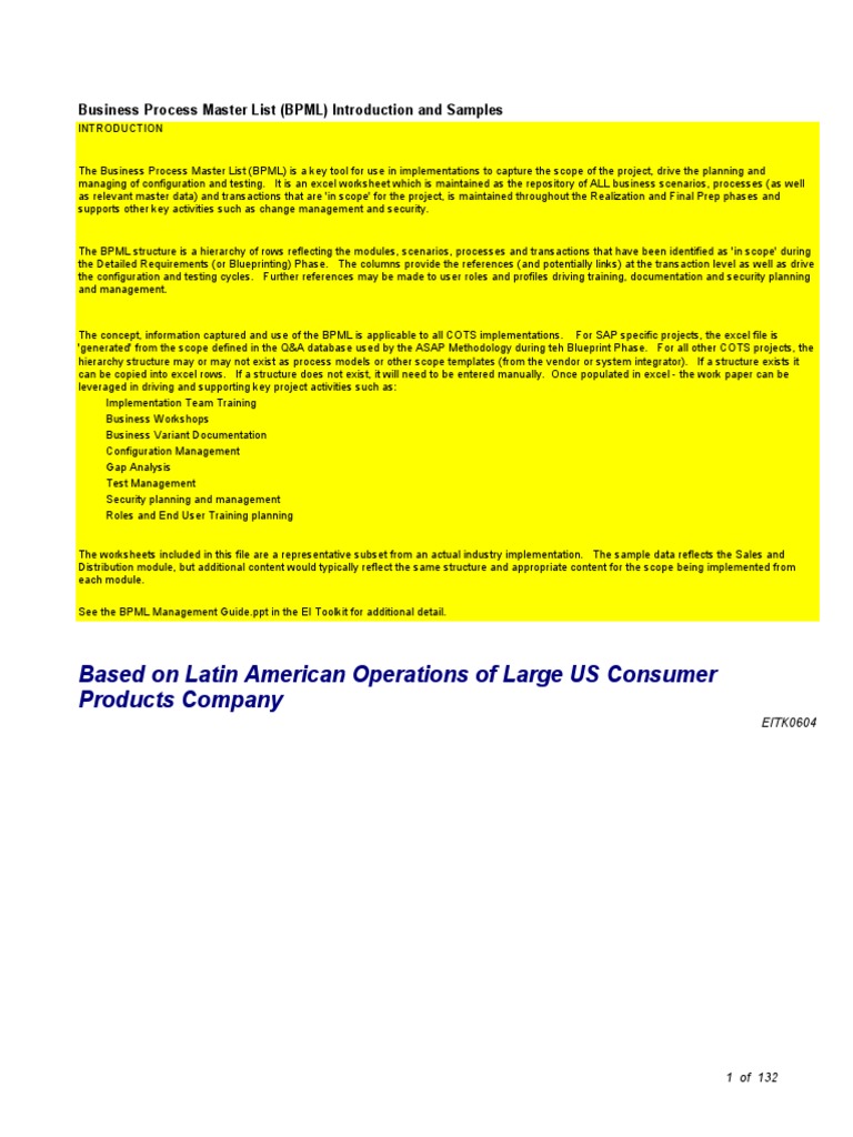 BPML Guide: Implementation & Samples | PDF | Microsoft Excel | Databases