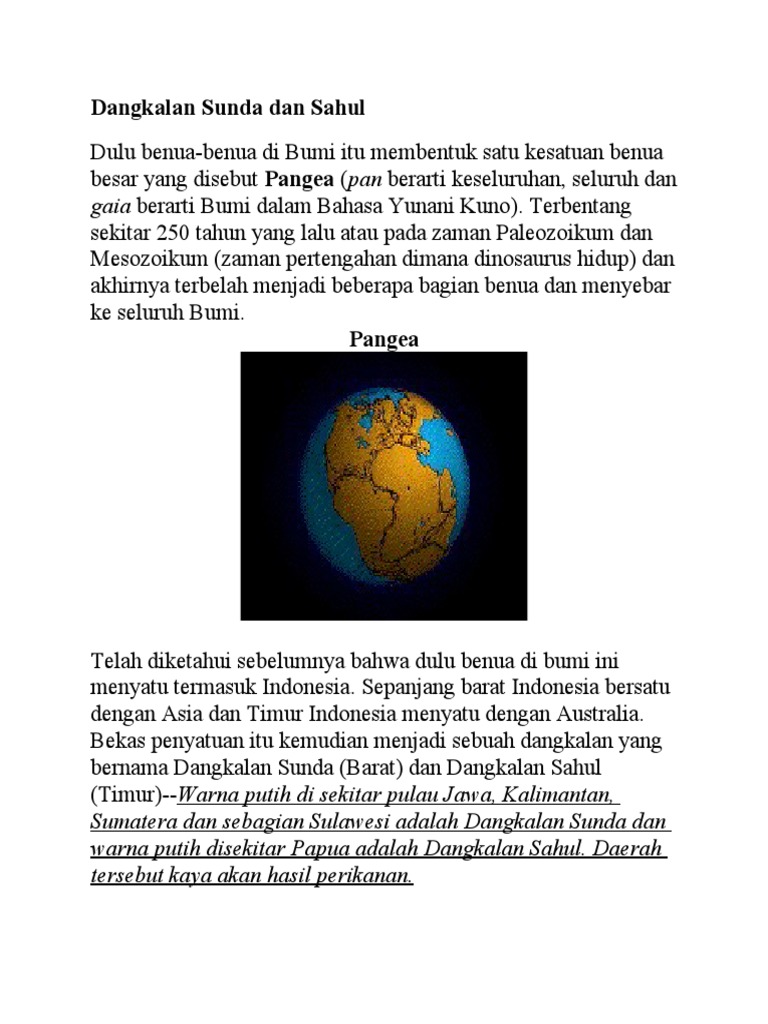 Dangkalan Sunda Dan Sahul | PDF