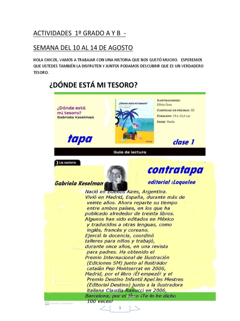 Actividades Escolares: ¿Dónde Está Mi Tesoro? | PDF