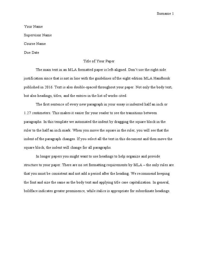 Scribbr MLA Format Template | PDF | Citation | Paragraph