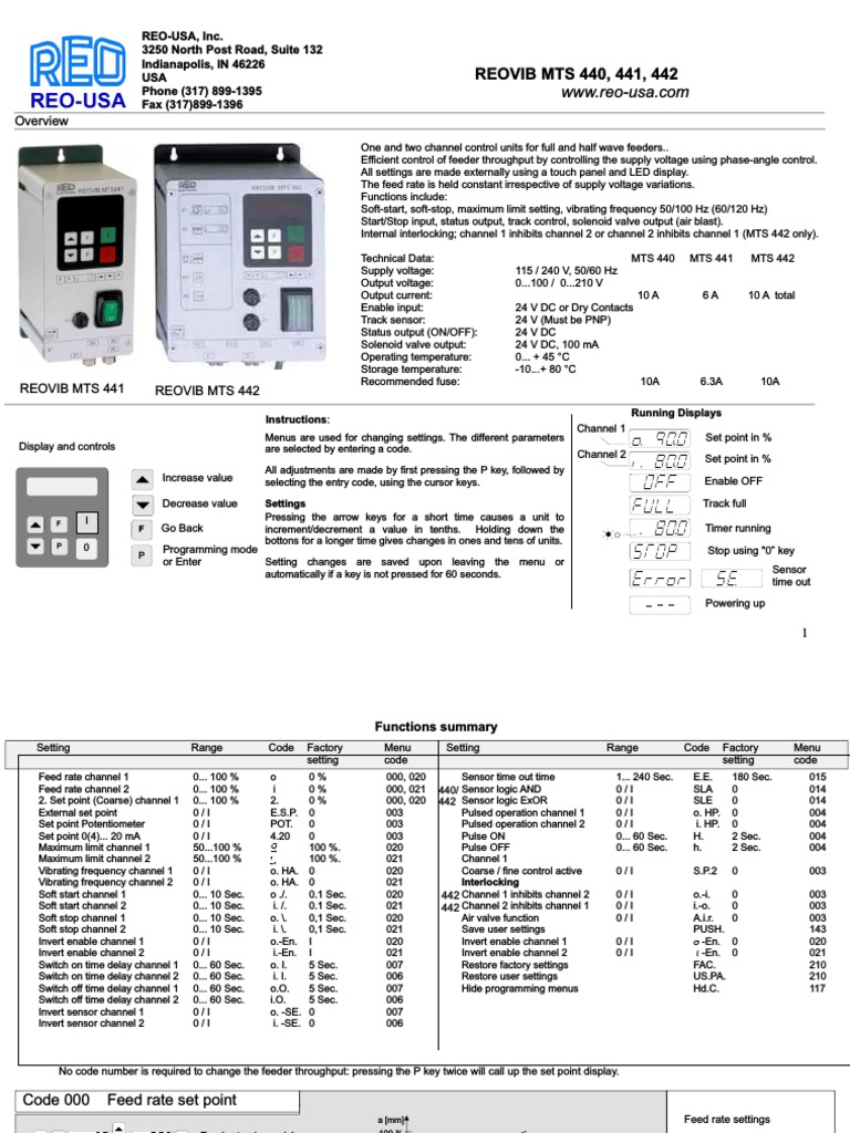 Reovib MTS 440, 441, 442 | PDF | Electrical Engineering | Electricity
