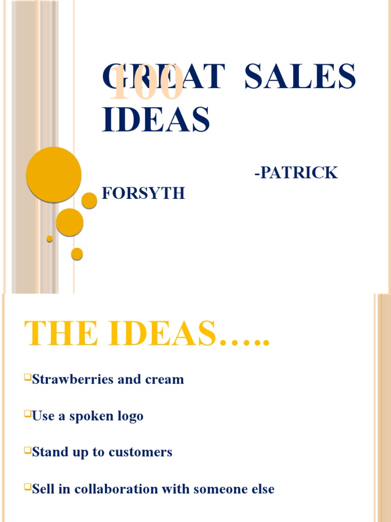 100 Creative Sales Strategies | PDF