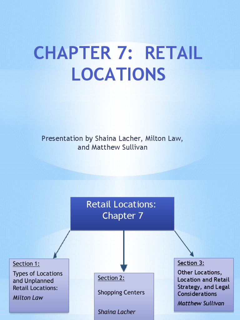 Chapter 7 Retail Locations | PDF | Retail | Shopping Mall