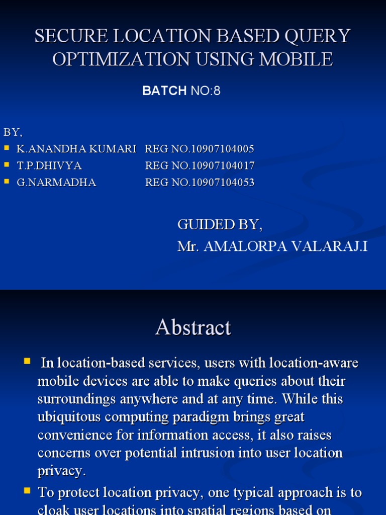 Ja 6022. Mobile Implementation of Location Based Queries With Ensured P | PDF | Business ...