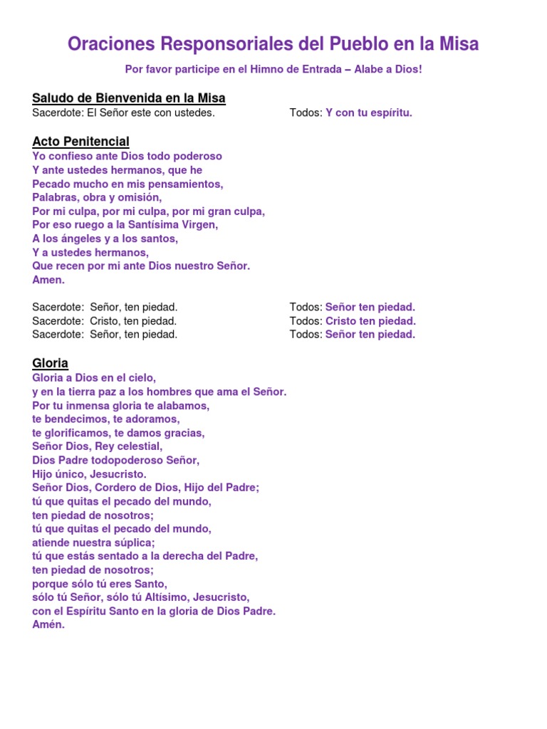 Responsorio para Misa | PDF | eucaristía | Misa (liturgia)