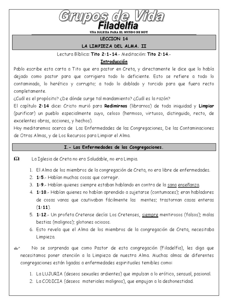 Lecci N 14 LA LIMPIEZA DEL ALMA II | PDF | Fe | Alma