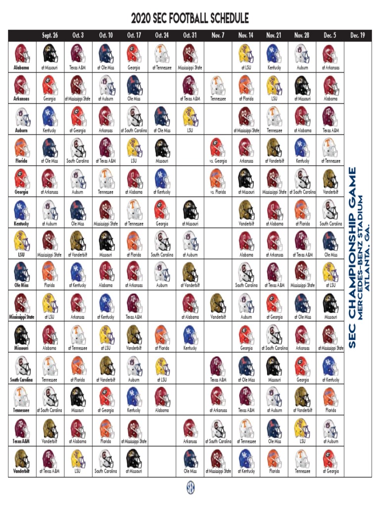 SEC Schedule | PDF | Southeastern Conference | Florida Gators Football