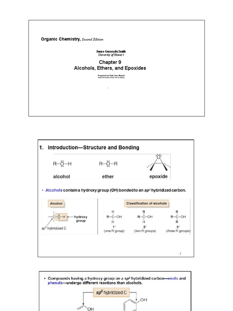 Organic Chem 2nd Ed - Ch 9 Alcohols, Ethers, Epoxides | PDF