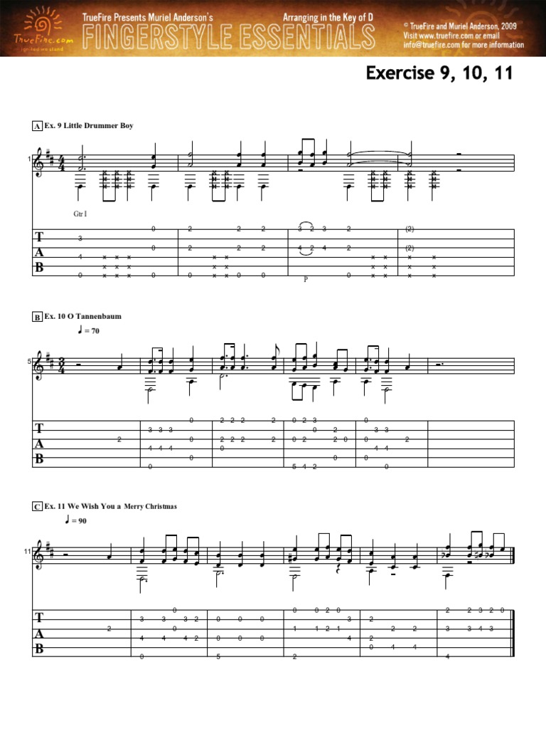 Christmas Song Exercises for Guitar | PDF