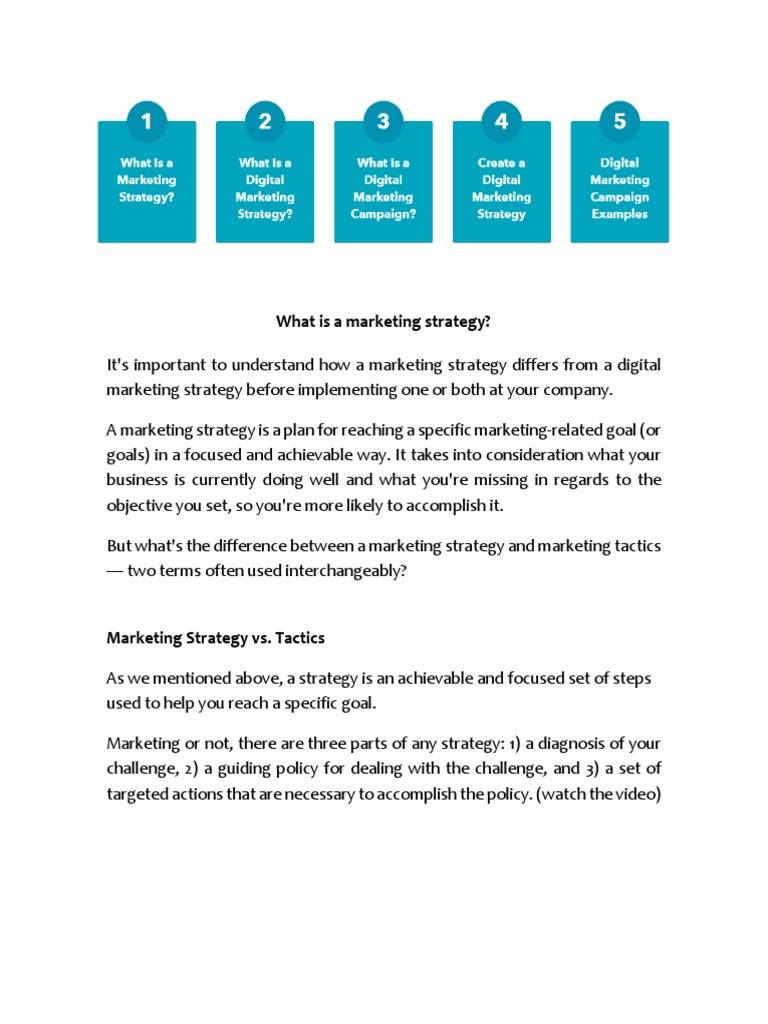 What Is A Marketing Strategy | PDF | Digital Marketing | Marketing Strategy