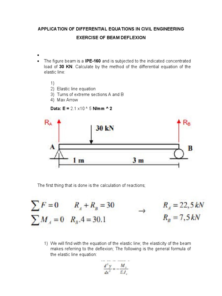 Application of Differential Equations in Civil Engineering | PDF