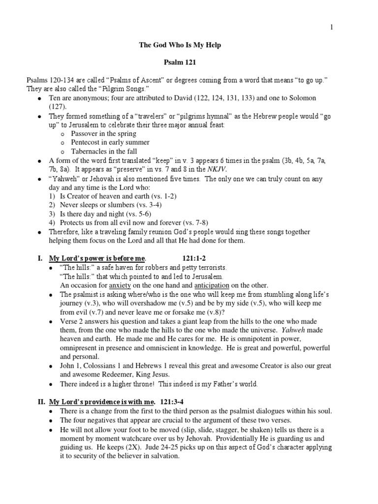 God as Our Help in Psalm 121 | PDF | Gospel Of Matthew | Jesus