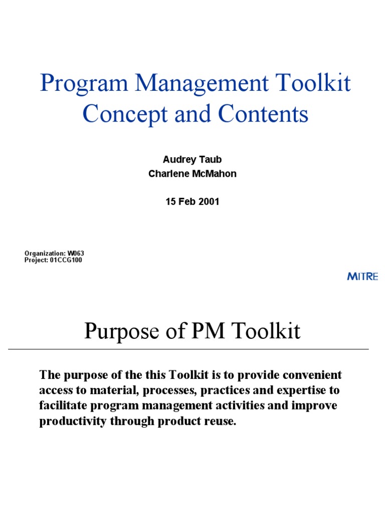Program MGMT Toolkit | PDF | Risk Management | Emergency Management