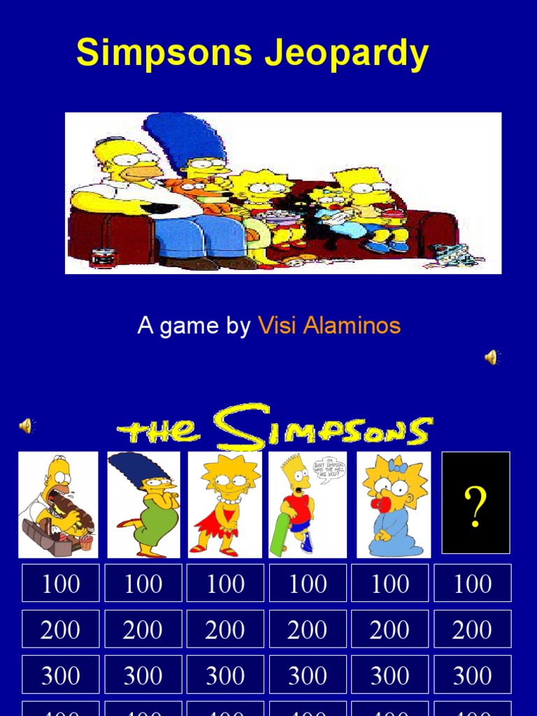 Simpsons Jeopardy: A Game by | PDF | Bart Simpson | Lisa Simpson